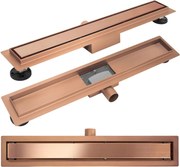 Rea Neox, nerezový sprchový odtokový žlab 50cm, 2v1, měděná matná, REA-G4896