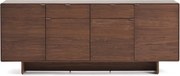 Tmavě hnědá komoda v dekoru ořechu 194,5x78x45 cm Norlen – Kave Home