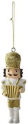 Vánoční závěsná figurka SANTA LILA 10 cm zlatá/bílá