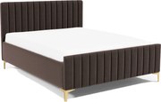 Eka Čalouněná postel SUTRA+ 120x200 cm Barva látky Trinity: Tmavě hnědá (Trinity 2308), Úložný prostor: Bez úložného prostoru