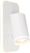 Nástěnné svítidlo Pipe Ring, 1x bílé kovové stínítko + 1x LED 6w, w, vypínač