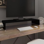 TV stolek / podstavec na monitor sklo černý 80x30x13 cm 244137