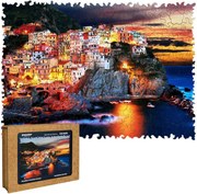 _Ostatní 1_ PUZZLER DŘEVO Manarola v Itálii 30x21cm dekorativní skládačka 250 dílků 5714326