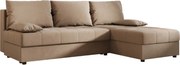 Rozkládací oboustranná sedací souprava do L VENORIA SLIM 200x143 cm, béžová + 2 polštářky ZDARMA