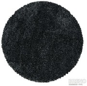 Breno Kusový koberec FLUFFY kruh 3500 Anthrazit, 120x120 cm, Černá