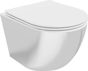 Mexen Lena wc mísa bezokrajová s pomalu spouštěným slim sedátkem, duroplast, bílá/stříbrná - 30224004