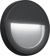 FAN LED-SMILE-ANT Venkovní nástěnné svítidlo LED SEGNAPASSI SMILE antracit polykarbonát 2,5 W 300 lm 4000 K IP54 11x1,5 cm - FANEUROPE