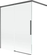 Mexen Rox, 2-křídlová posuvná vanová zástěna 140 x 150 cm, 8mm čiré sklo, broušený grafit profil, 8C9-140-003-66-00