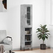Skříň highboard betonově šedá 34,5x34x180 cm kompozitní dřevo