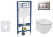 Geberit Duofix - Set předstěnové instalace, klozetu Tesi a sedátka softclose, tlačítko Sigma20, matný chrom/chrom SANI11CD2114