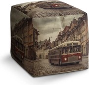 Sablio Taburet Cube Historický autobus - 50x50x50 cm