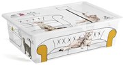 Bílý plastový úložný box s víkem 55x39x16 cm C Box Style – KIS