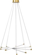 Stropní svítidlo LED, 50 W, 5 nastavitelných světelných trubic, přizpůsobitelné, stropní svítidlo do obývacího pokoje, jídelny, kuchyně, zlatá+bílá