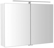 Sapho Riwa - Zrcadlová skříňka s LED osvětlením, 81x70x17 cm, 2 dvířka, lesklá bílá RIW080-0030