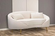 Designová pohovka Yasmeen 148 cm krémová / zlatá