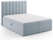 Světle modrá boxspring postel s úložným prostorem 160x200 cm Gina – Milo Casa