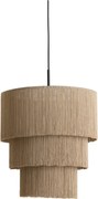 Taupe závěsné svítidlo s textilním stínidlem ø 10 cm Malaika – Light & Living