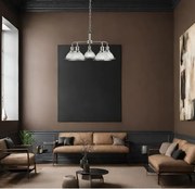 Searchlight 1595-5SS Závěsný pětiramenný lustr BISTRO SATIN, alabastrové sklo