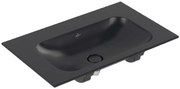 Villeroy & Boch Finion - Umyvadlo nábytkové 80x50 cm, bez přepadu, bez otvoru pro baterii, CeramicPlus, Pure Black 416483R7