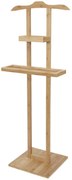Bambusový stojan na oblečení s odkládací plochou compactor bamboo - 44,5 x 32 x 115 cm