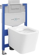 Mexen Teo podomítková WC sada rám Fenix XS-U s WC mísou, bílý lesk - 6853385XX00