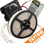 Sada LED pásků SMD 24W 5m 1500lm - zdroj + ovladač + stmívač