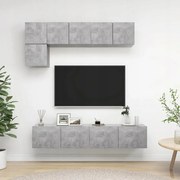 5dílný set tv skříněk bílý kompozitní dřevo Betonová šedá 80 cm