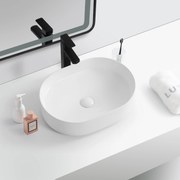 Erga Lakelyn, umyvadlo na desku 600x370x135 mm, bílá lesklá, ERG-V03-9720B-WH