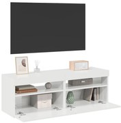 TV skříňky s LED osvětlením 2 ks bílé vysoký lesk 60x35x40 cm