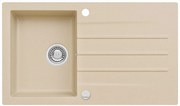 Alveus Cortina - Granitový dřez 86x50 cm, s ovládáním odtoku, beige 1133450
