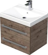 Koupelnová skříňka s umyvadlem SAT Cube Way 60x53x46 cm dub Wellington mat CUBE46602DWVER