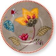 Pip Studio Blooming Tales talíř Ø12cm, khaki (Dezertní talířek z porcelánu)