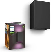 PH 17464/30/P7 HUE Resonate SVÍTIDLO VENKOVNÍ NÁSTĚNNÉ LED RGBW 2x8W 1200lm 2000-6500K IP44, černá - PHILIPS HUE (915005842901)
