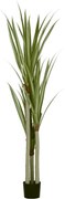 Umělá rostlina yucca HOMCOM v květináči 190 cm - 39 realistických listů pro dekoraci domova, obývacího pokoje, kanceláře a zahrady Ø17x190 cm Zelená |