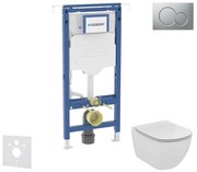 Geberit Duofix - Set předstěnové instalace, klozetu a sedátka Ideal Standard Tesi, tlačítka Sigma01, Aquablade, SoftClose, matný chrom SANI11CD2111