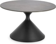 Černý kulatý konferenční stolek s deskou v dekoru mramoru ø 70 cm Joona – Bizzotto