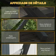 Outsunny Kovový Stojan na Hammock, Pevná Podpora, 360 cm Délka pro Hammoky 270 až 330 cm, Šedý | Aosom