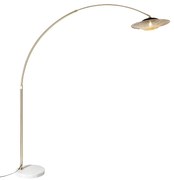 Moderní oblouková lampa bílá orientální stínidlo s bambusem 50 cm - XXL Rina