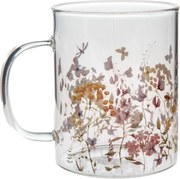 Skleněný hrnek 410 ml Flowers – Dakls