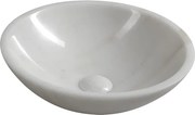 Sapho Sapho, BLOK kamenné umyvadlo průměr 40cm, bílý mramor, leštěný, 2401-34