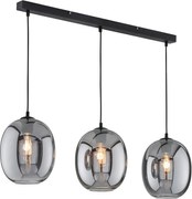 Černé závěsné svítidlo se skleněným stínidlem Nayla – Fischer & Honsel