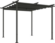 Outsunny Pergola 3x3m Zahradní Pavilon Terasový Kryt z Kovového Materiálu, Zahradní Pergola s Nastavitelnou Sluneční Clonou, UV Ochrana 30+ Samostatný