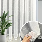 Ervi voálová﻿ hotová záclona s krajkou - prší /Rain (různé velikosti)