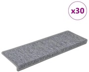 Schodové rohože 30 ks 65 x 21 x 4 cm světle šedé s obdélníkovým okrajem 3365778