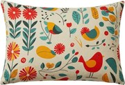 Povlak na polštář z mikrovlákna RETRO PTÁČEK 70x90 cm, barevný