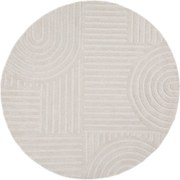 Slonovinový ručně tkaný vlněný kulatý koberec ø 160 cm Zen Garden – Flair Rugs