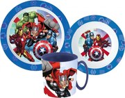 Sada plastového nádobí Avengers s hrnkem - souprava 3 ks