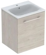 Geberit Selnova Square - Umyvadlová skříňka 64x54x48 cm, s umyvadlem, 1 dvířka, světlý ořech hickory 501.251.00.1