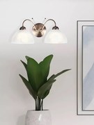 Searchlight 1132-2AB Nástěnná dvojramenná lampa MILANESE patina, alabastrové sklo
