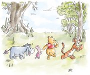 Komar Vliesová fototapeta Disney Winnie the Pooh Walk Together 300 x 250 cm